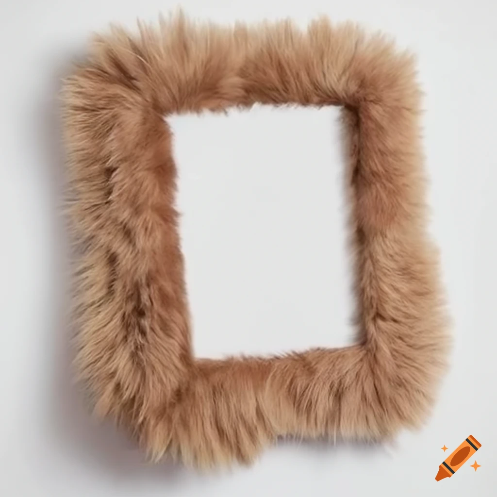 Hairy plush rectangular frame on Craiyon