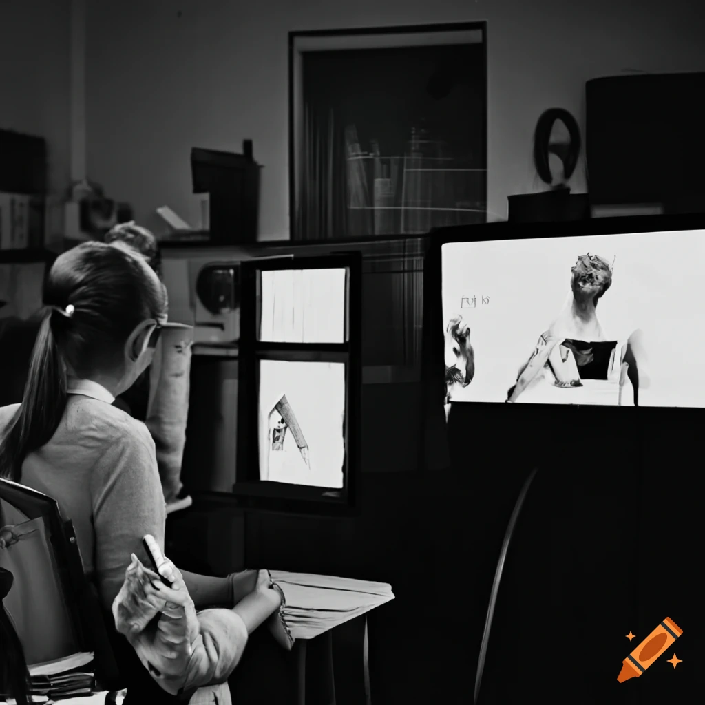 Photorealistic image of a modern screenwriting class on Craiyon