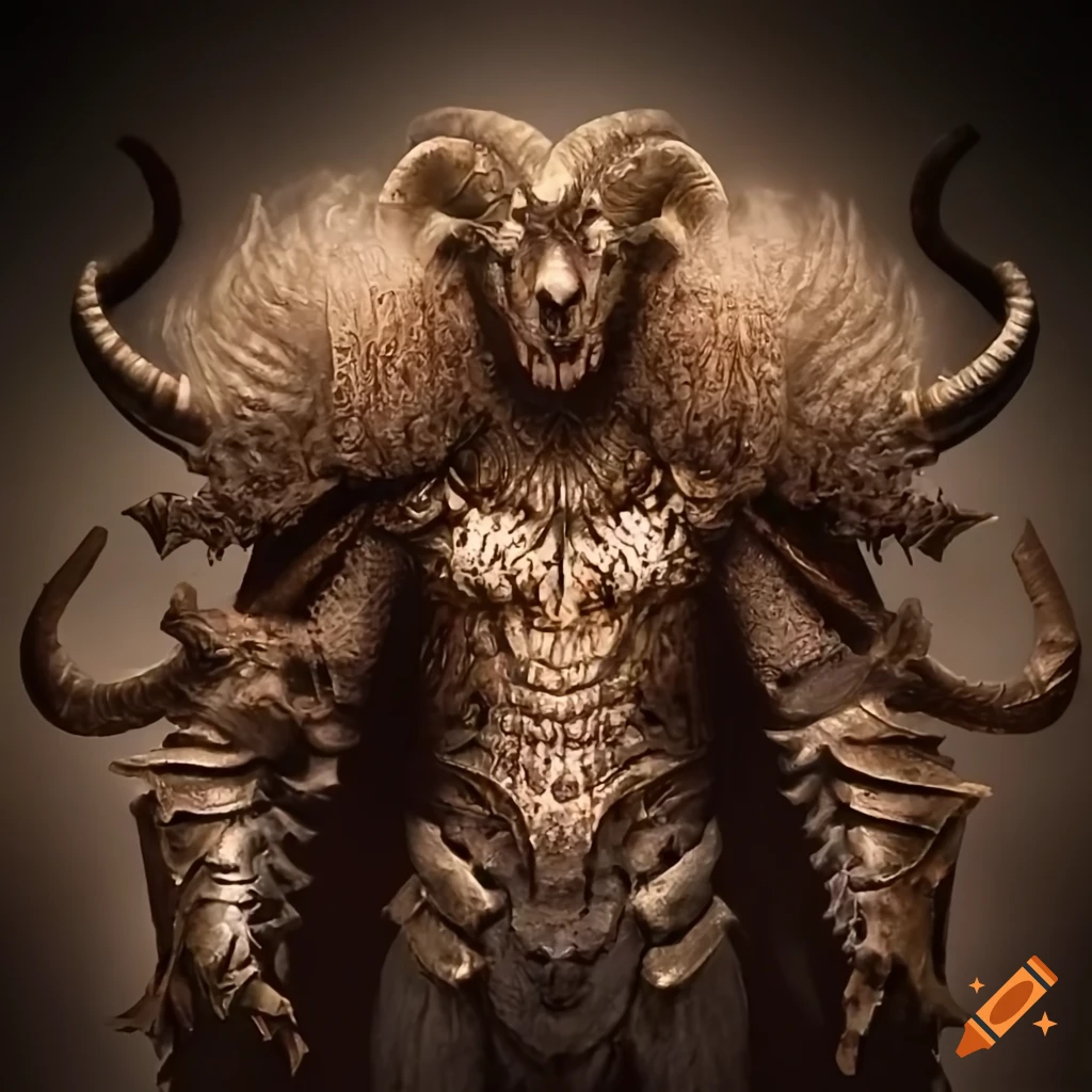 Detailed body armor made from majestic stag's skin and fur on Craiyon