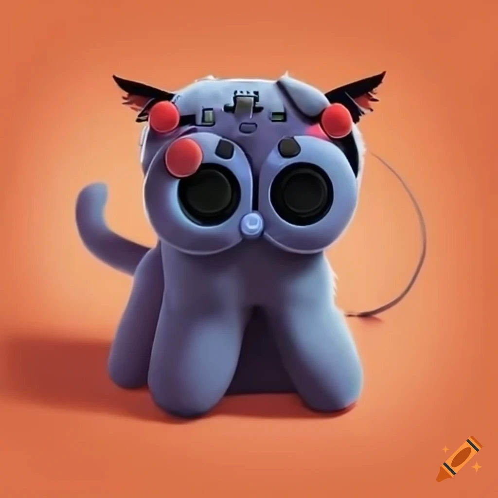 Cat paws holding a video game controller