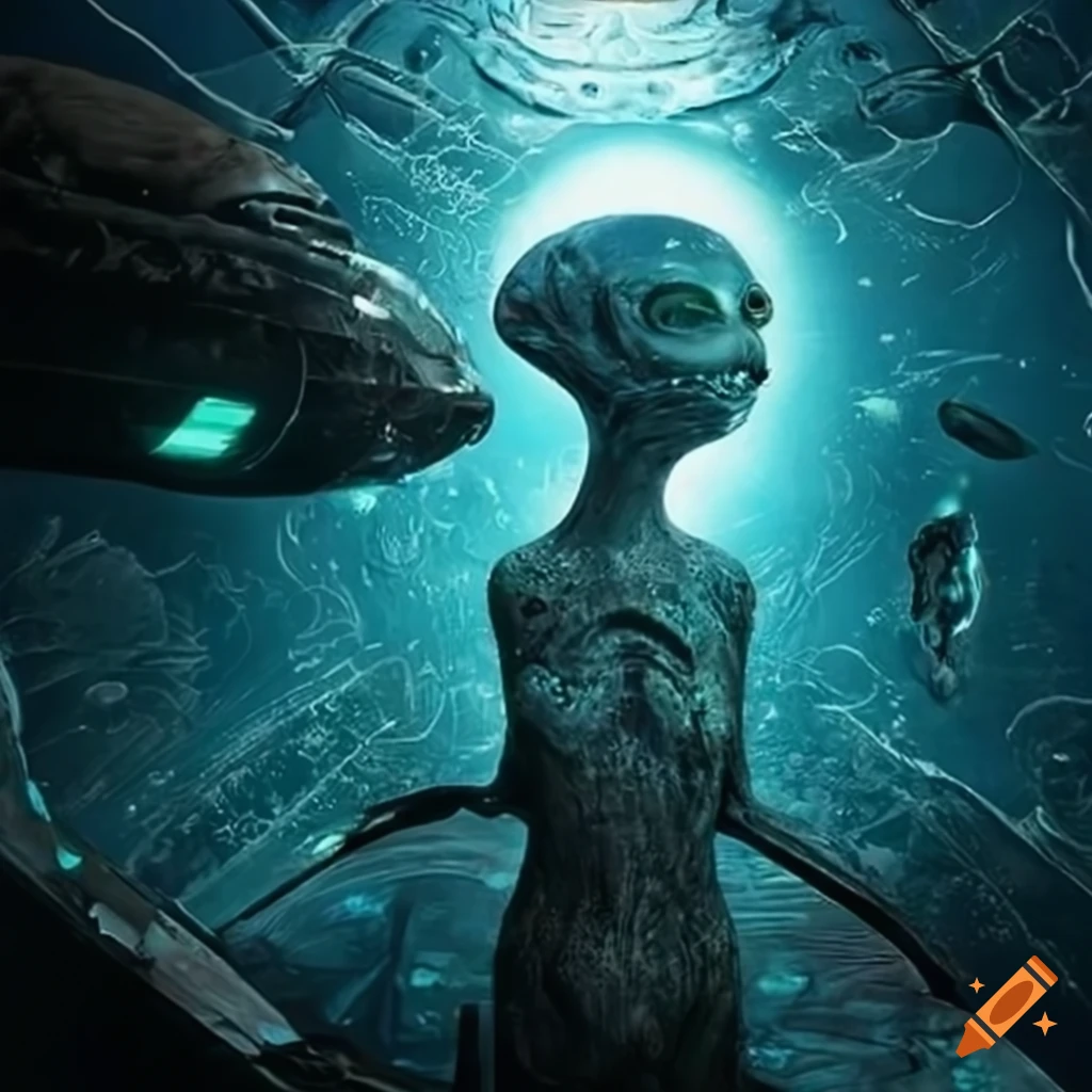 Detailed sci-fi inspired art showing the inside of an alien's head with ...