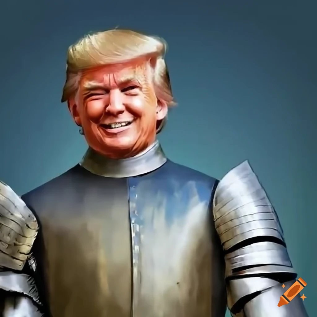 Painting of donald trump as an 80's action hero holding an american ...