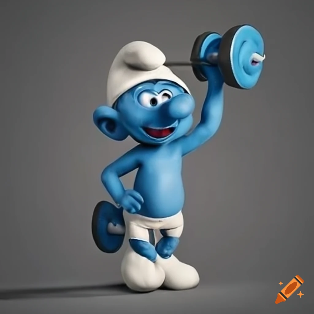 Red dog with smurf-like appearance on Craiyon