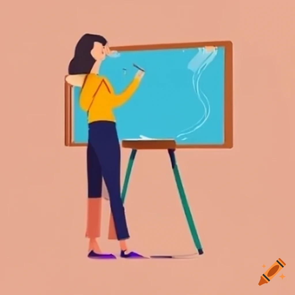 Colorful classroom with a teacher teaching on Craiyon