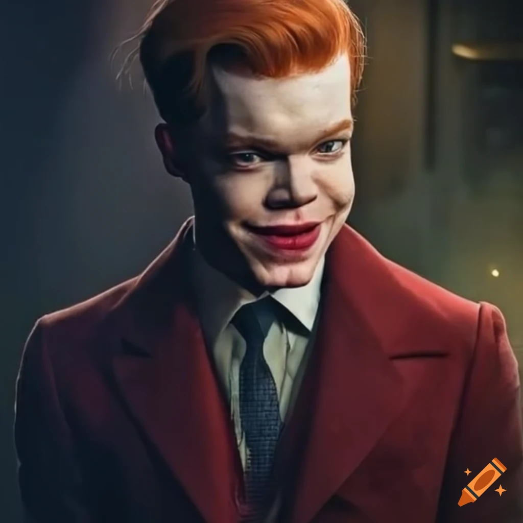 Cameron Monaghan as Jerome Valeska in a creepy night scene on Craiyon
