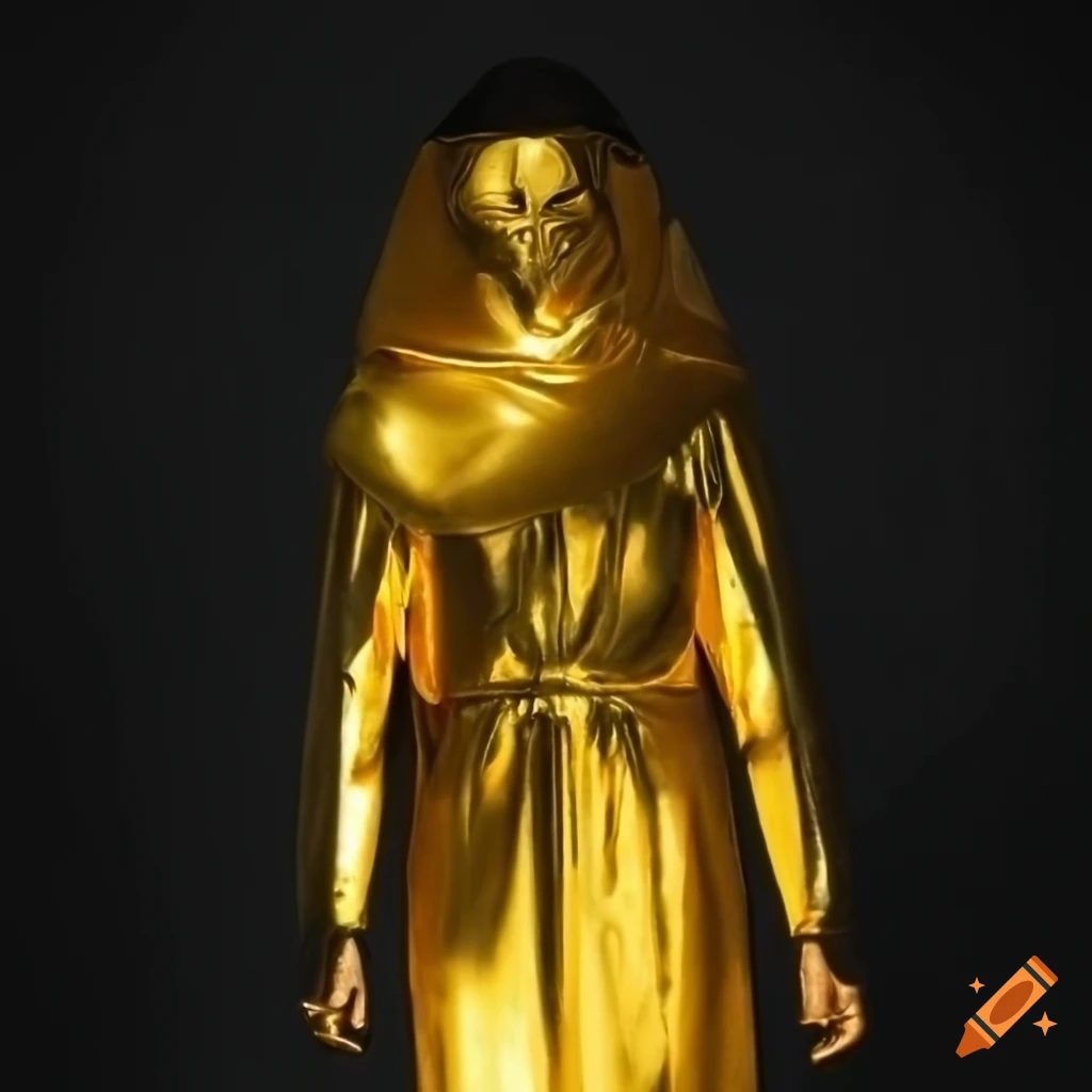 Image of a robed figure with a golden mask