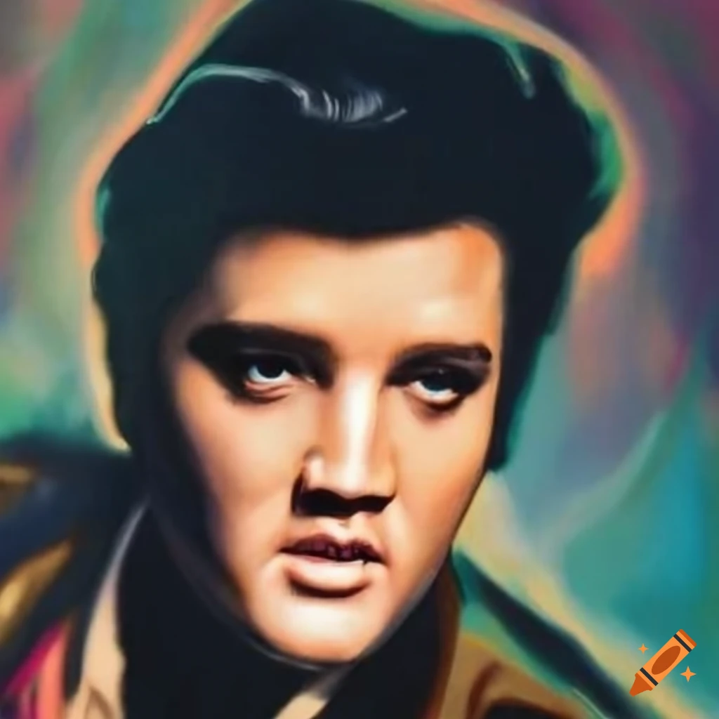 Portrait of elvis presley in the style of van gogh on Craiyon