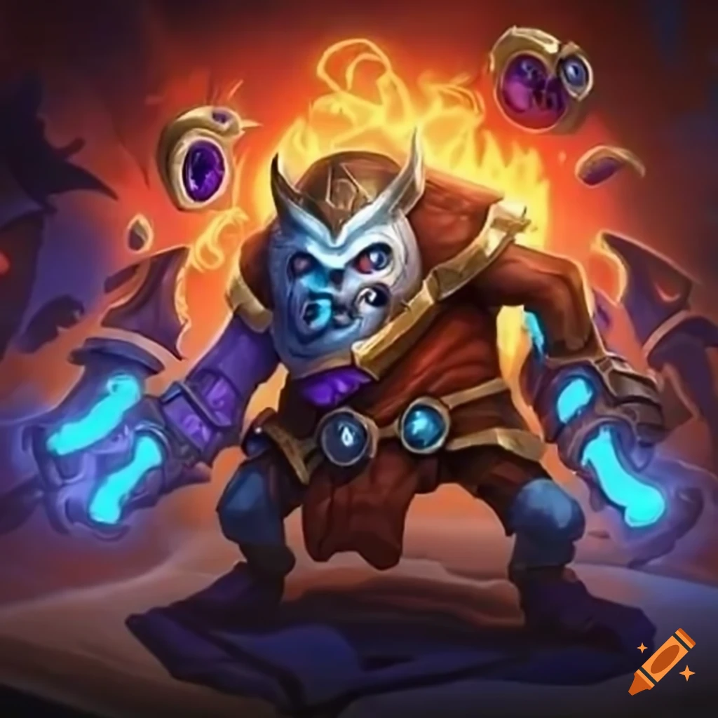 Small cute magma elemental (hearthstone card art) on Craiyon