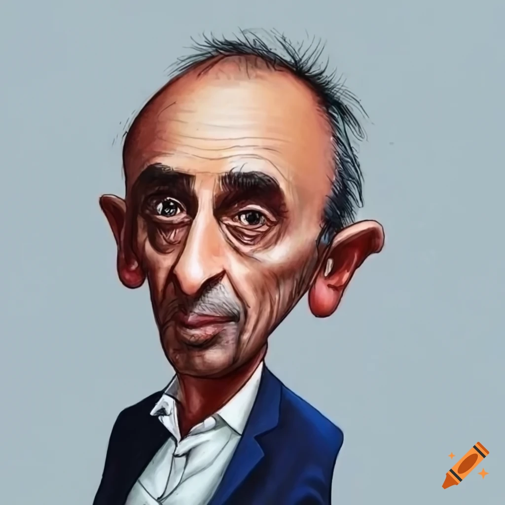 Cartoon caricature of carl sagan on Craiyon
