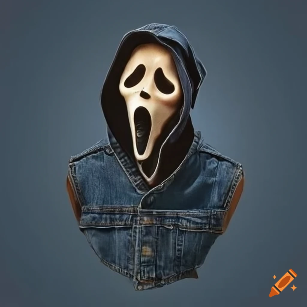Denim vest-wearing ghostface