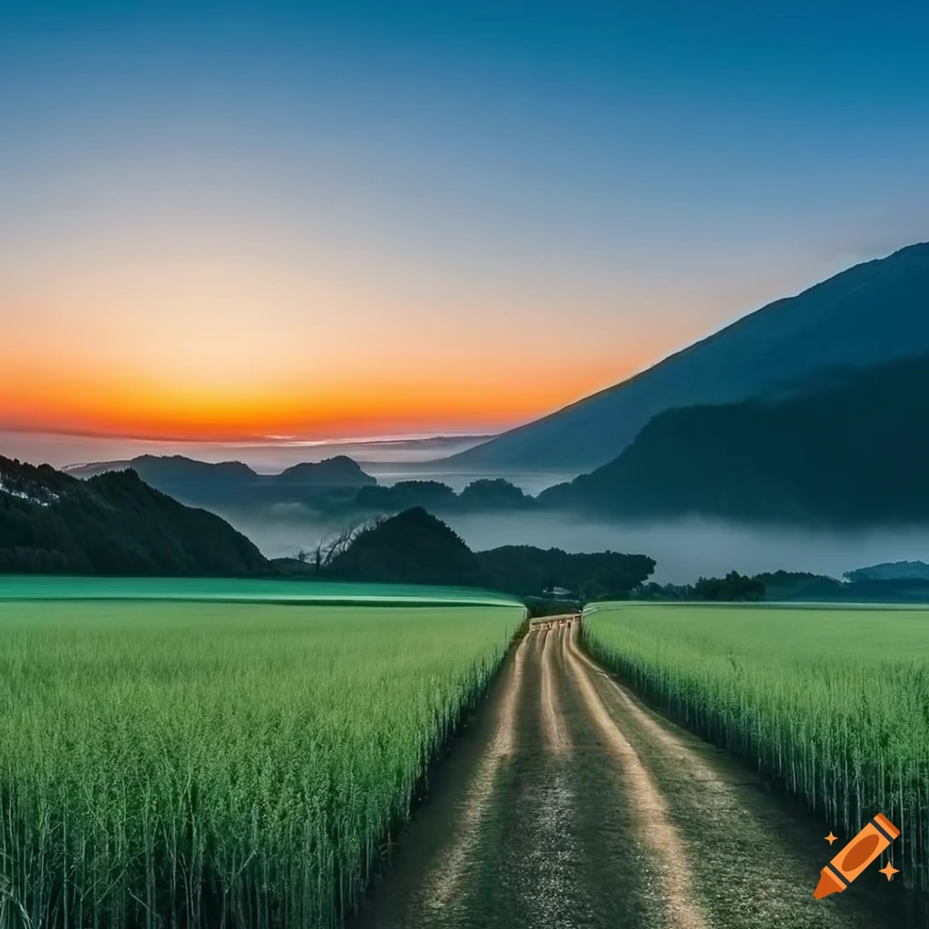 Japanese countryside landscape on Craiyon