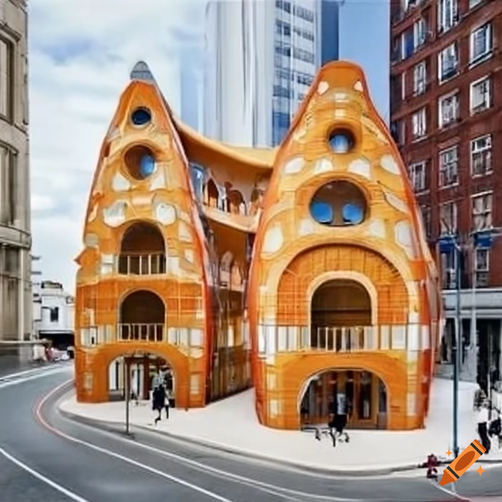 Buildings shaped like food on Craiyon