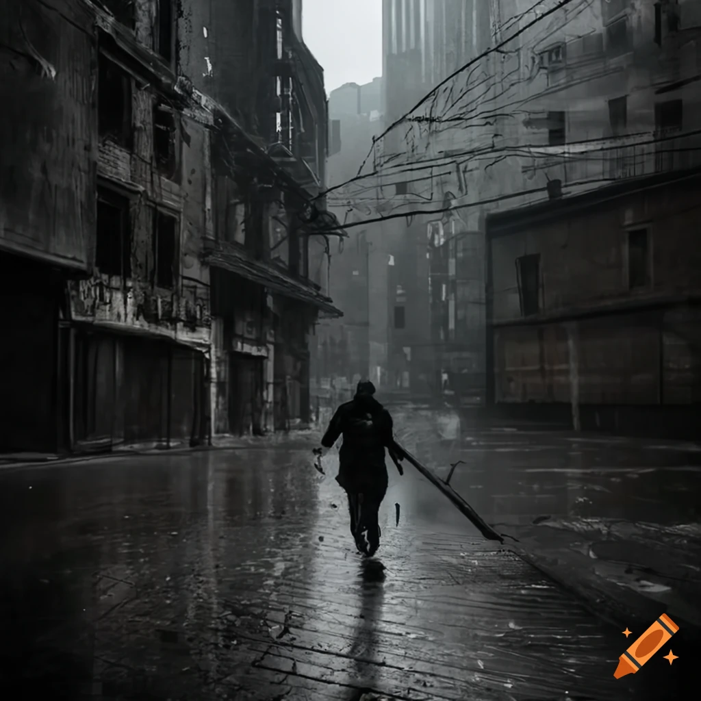 Futuristic apocalyptic battle scene interrupted by ufos on Craiyon