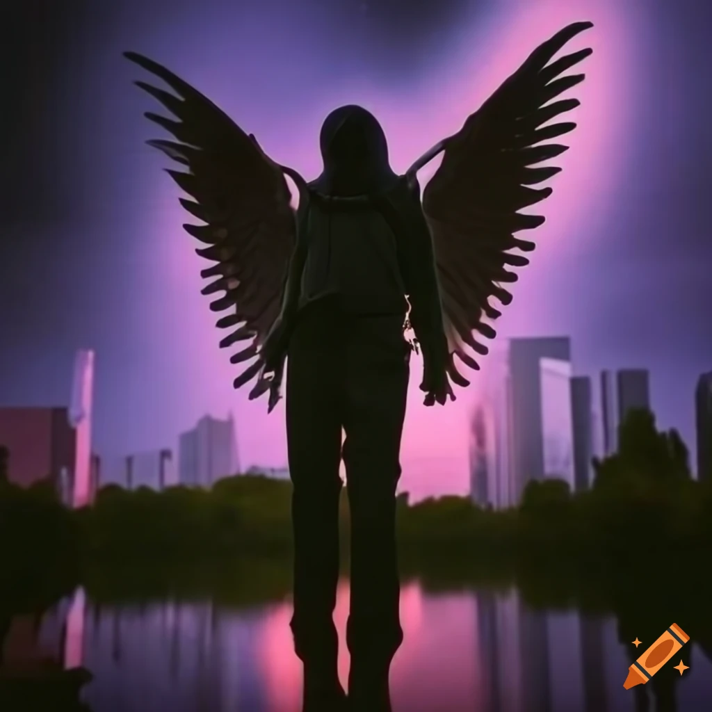 Artwork of a melting angel in tokyo park