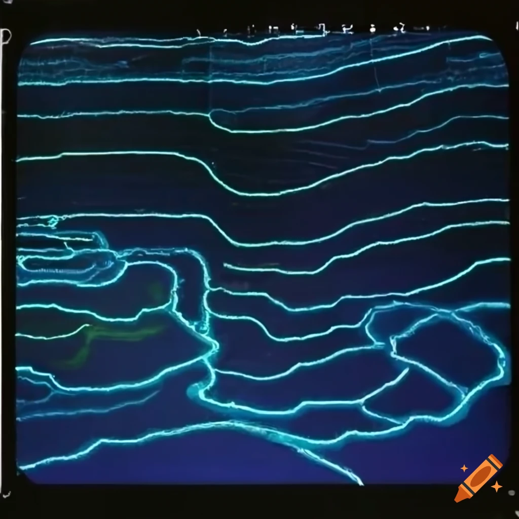 Artistic representation of a 70s internet landscape