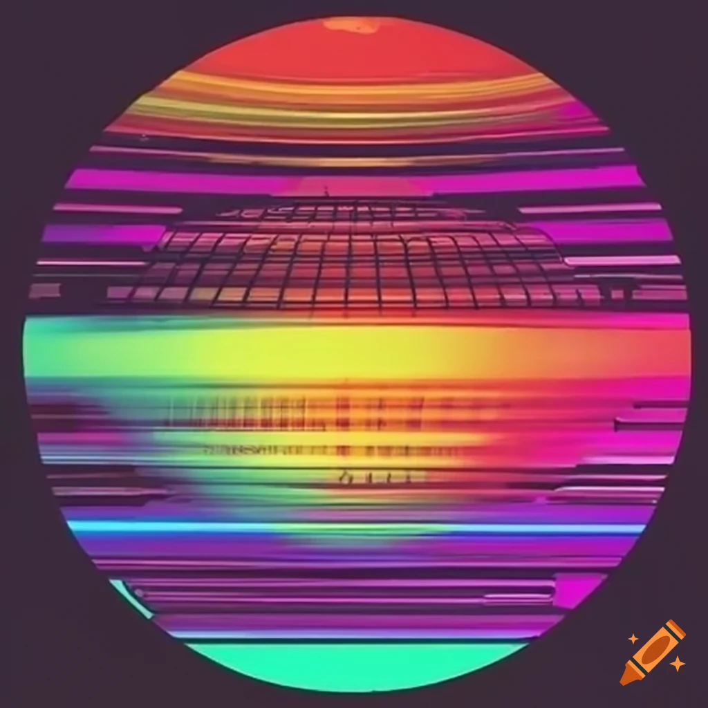 Retro depiction of 80s internet landscape on Craiyon