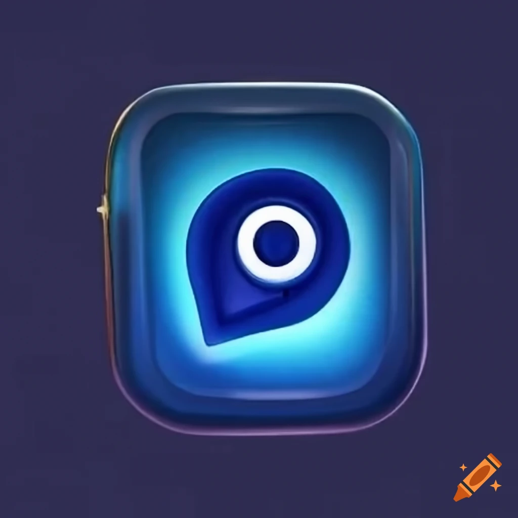 Blue gps icon on Craiyon