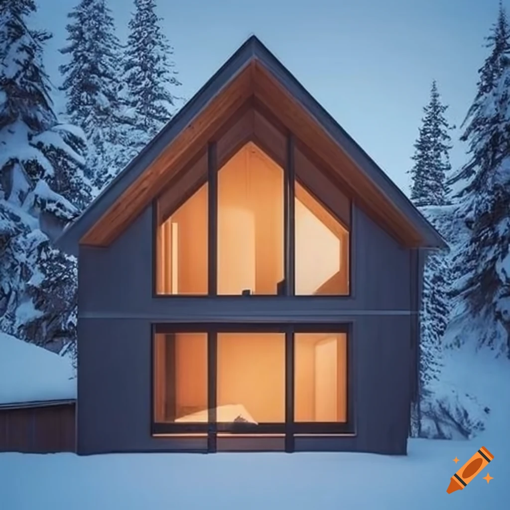 Modern timber apartments in forest on Craiyon