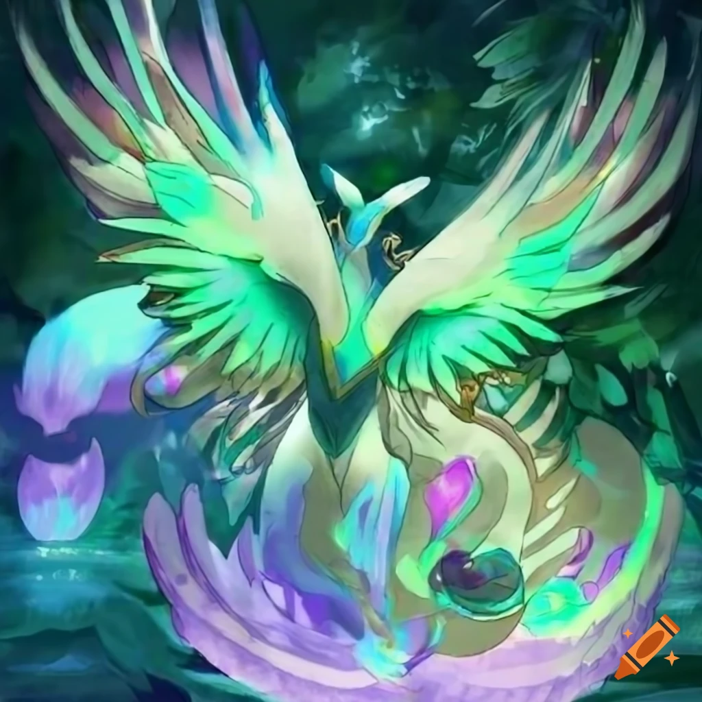 Concept art of a majestic legendary pokémon on Craiyon