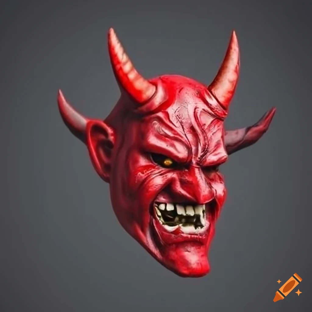Red demon mask design for halloween parties on Craiyon