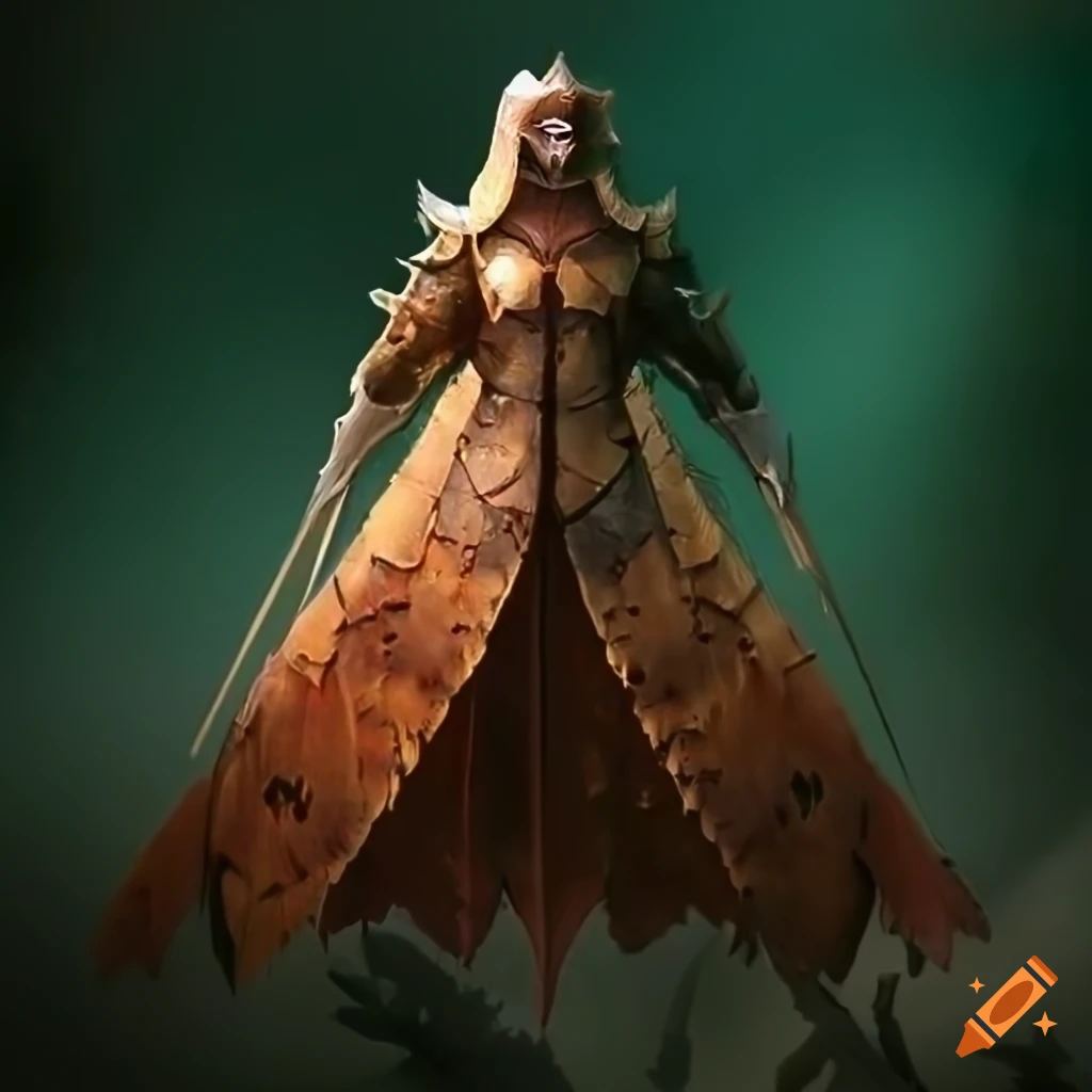 Photo of a person wearing leaf armor