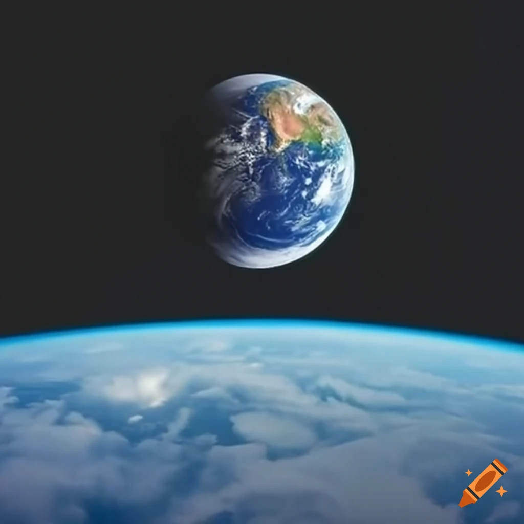 Earth floating in an empty void on Craiyon