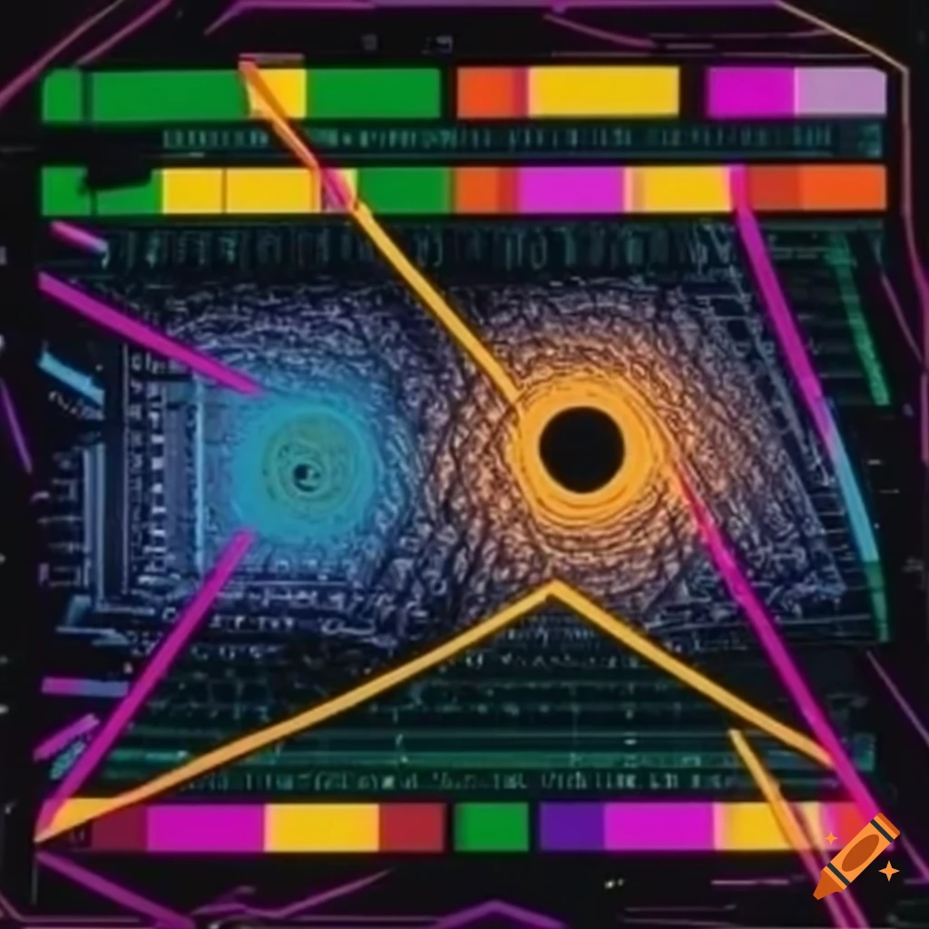 Retro depiction of 80s internet landscape on Craiyon