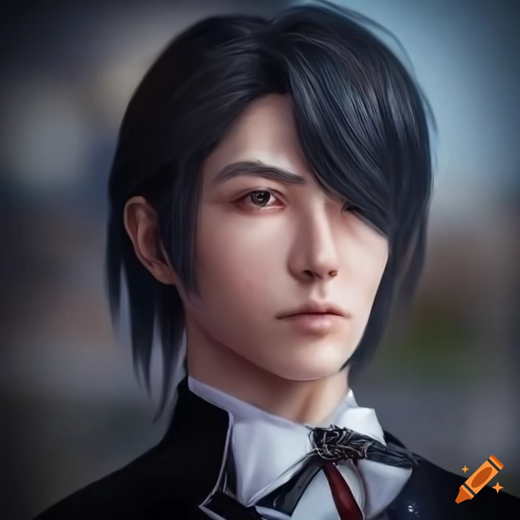Hyper realistic portrait of a handsome Fire Emblem butler on Craiyon
