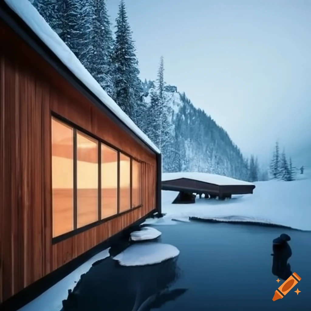 Minimalist architectural alpine cabin
