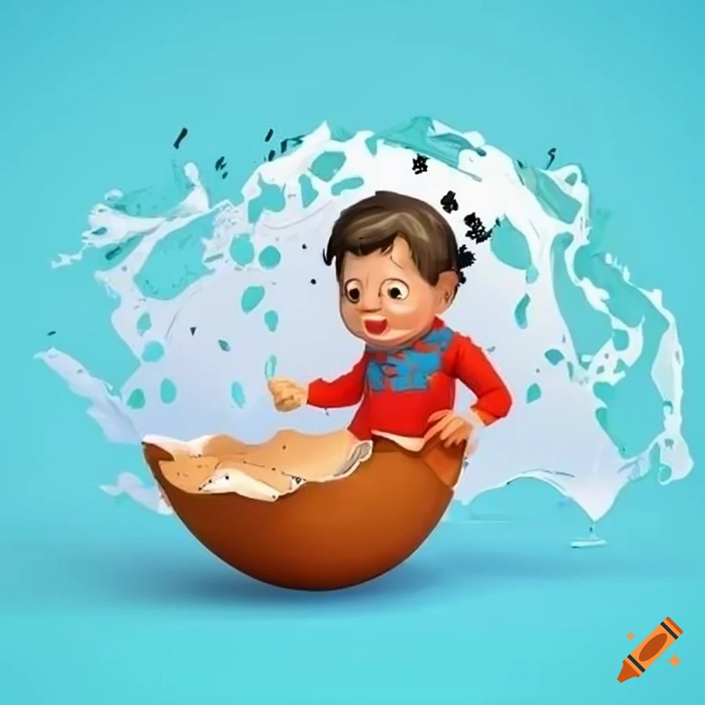 Illustration of a child breaking free from an eggshell