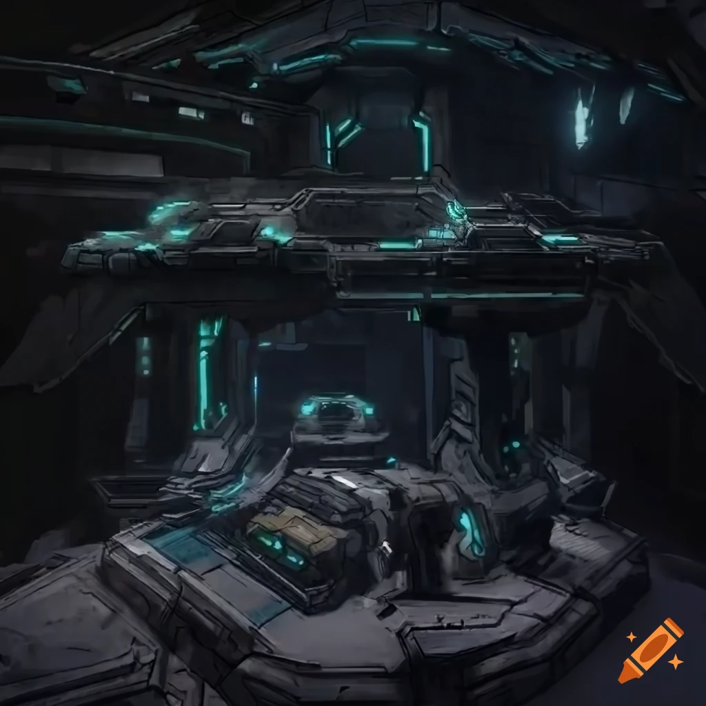 Intricate modular isometric concept art of game terrain