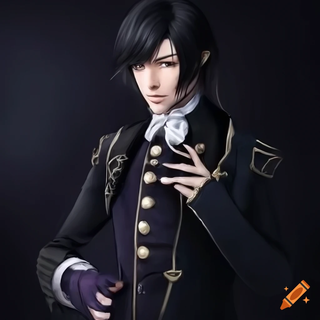 Hyper realistic portrait of a handsome Fire Emblem butler on Craiyon