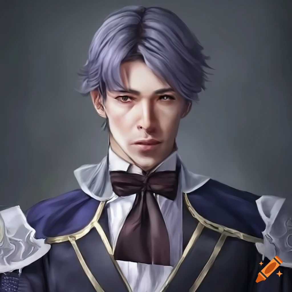 Hyper realistic portrait of a fire emblem butler on Craiyon