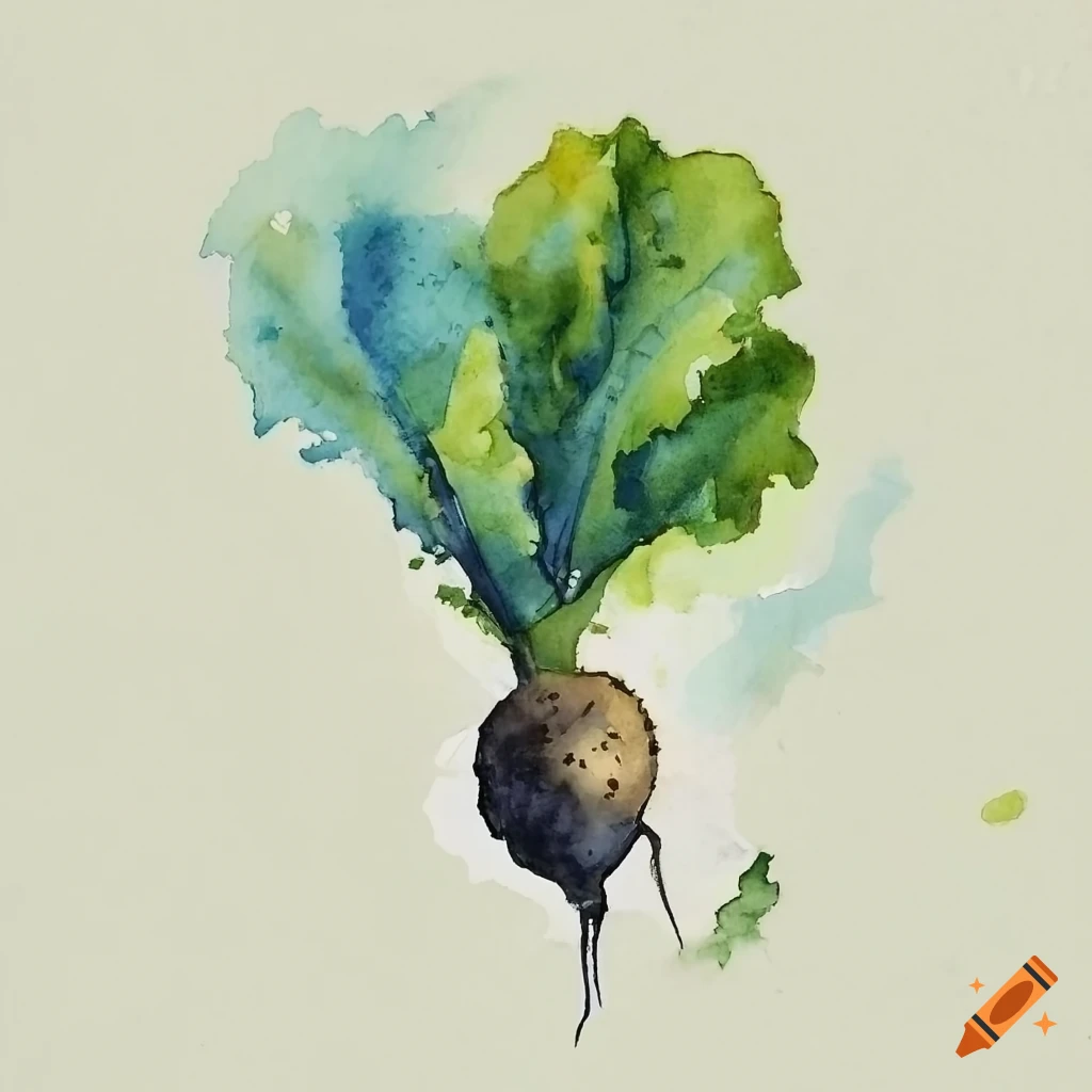 Watercolor painting of sugar beets on Craiyon