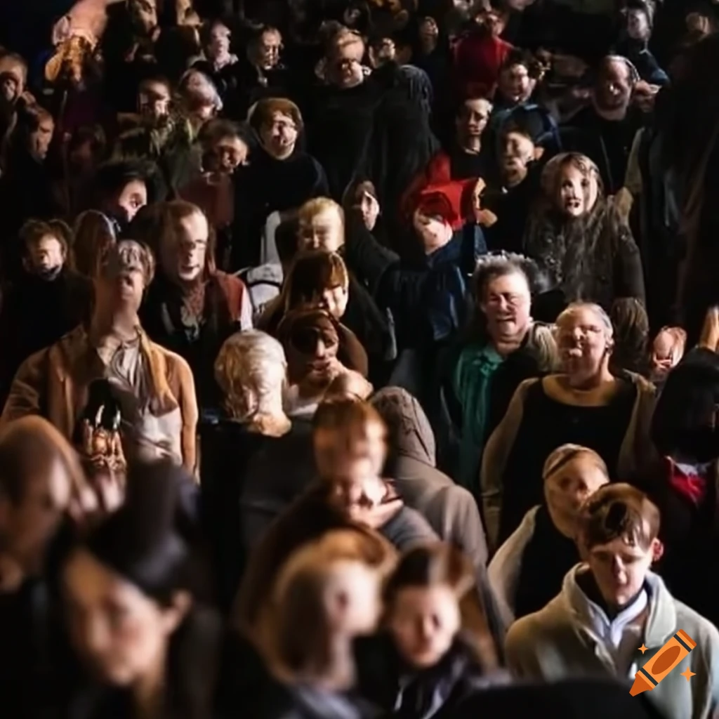 Crowded cityscape with lots of people on Craiyon