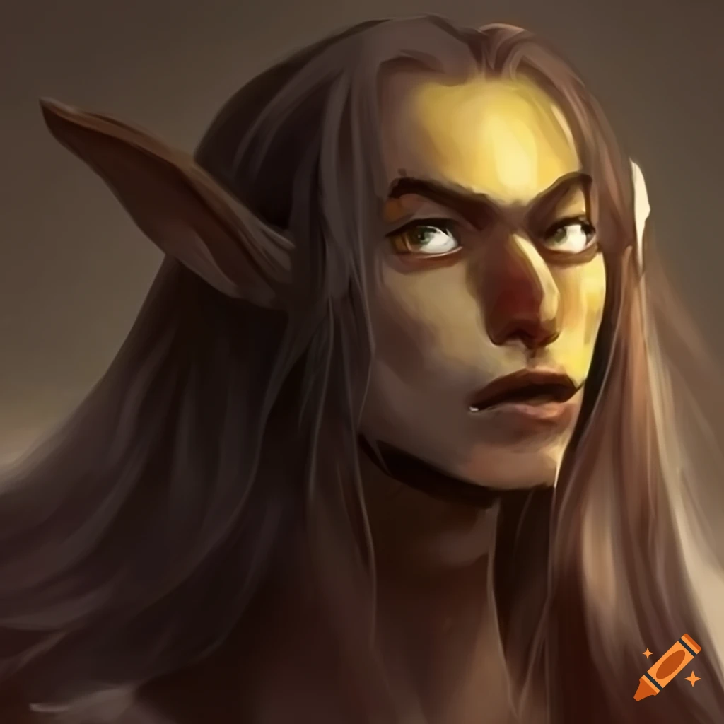 Illustration of a heavy set goblin with long hair