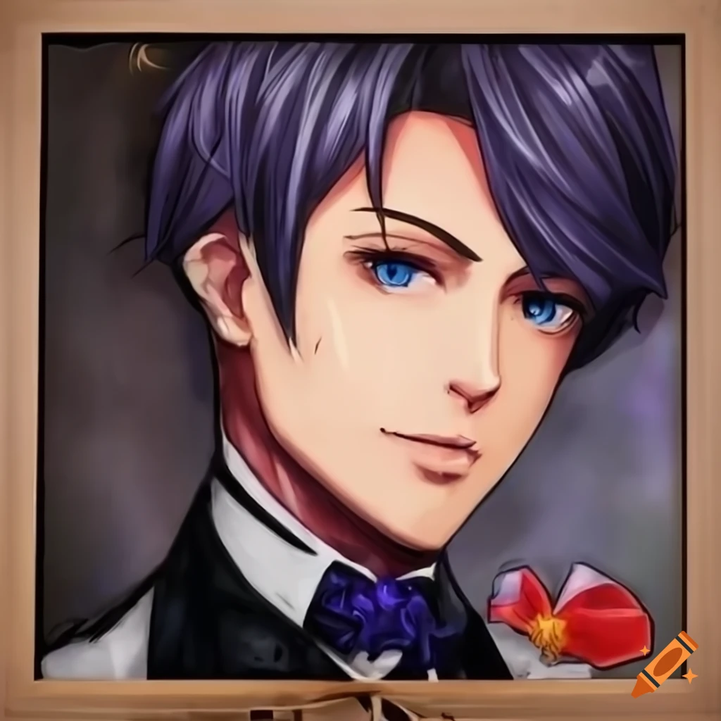 Graffiti art of a stylish fire emblem butler on Craiyon