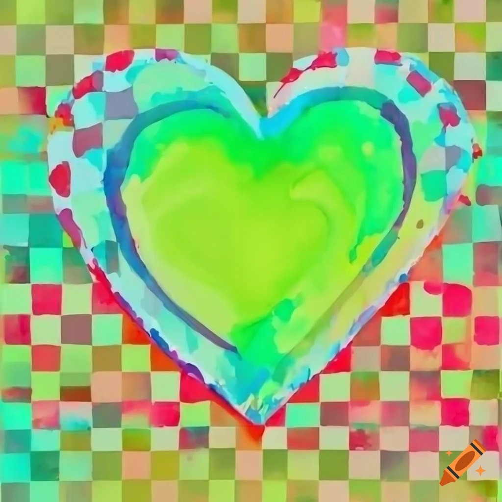 Simple and cute colorful crayon heart symbol on Craiyon