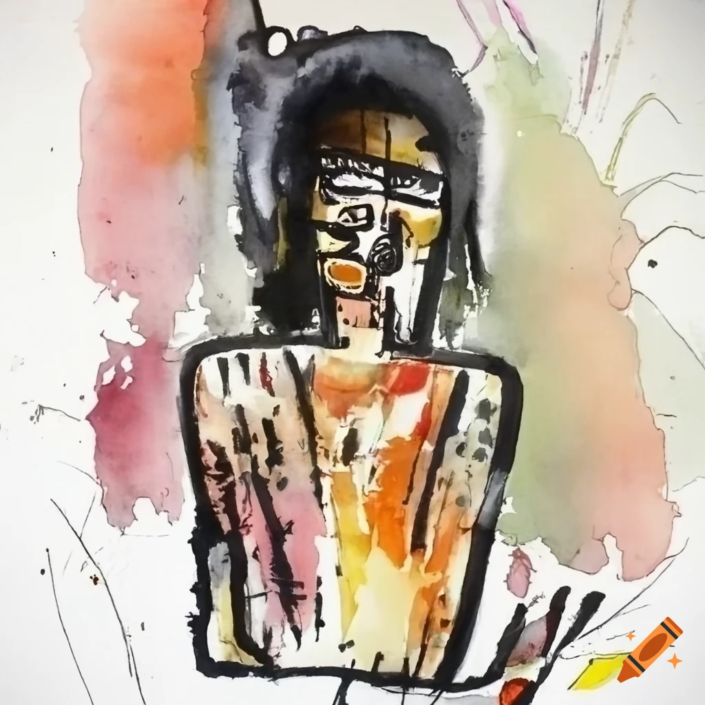 Basquiat-style painting of a punk woman on Craiyon