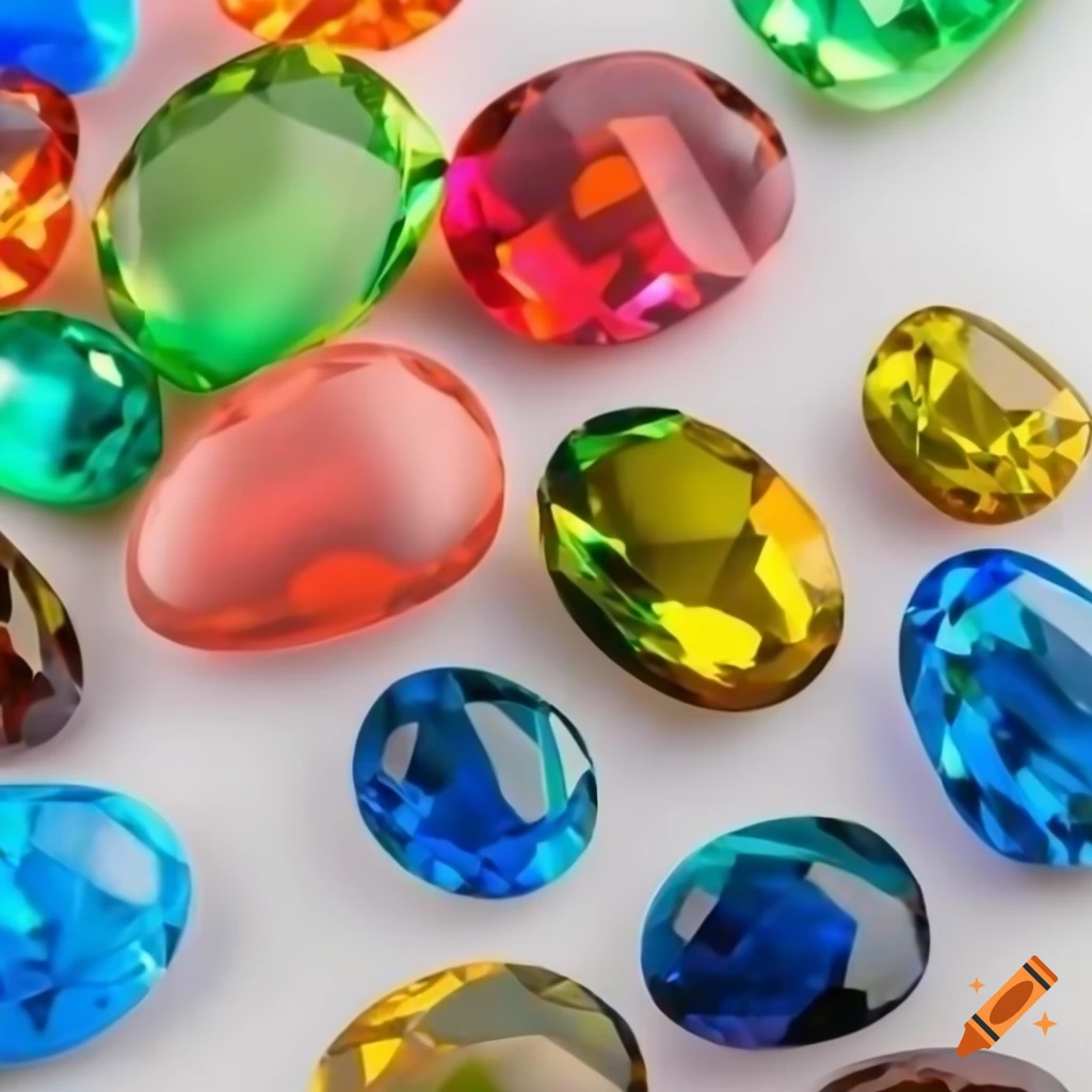 Beautiful shiny gems on Craiyon