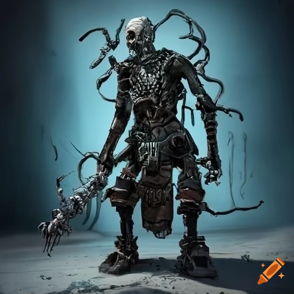 Powerful bone robot warlock artwork on Craiyon