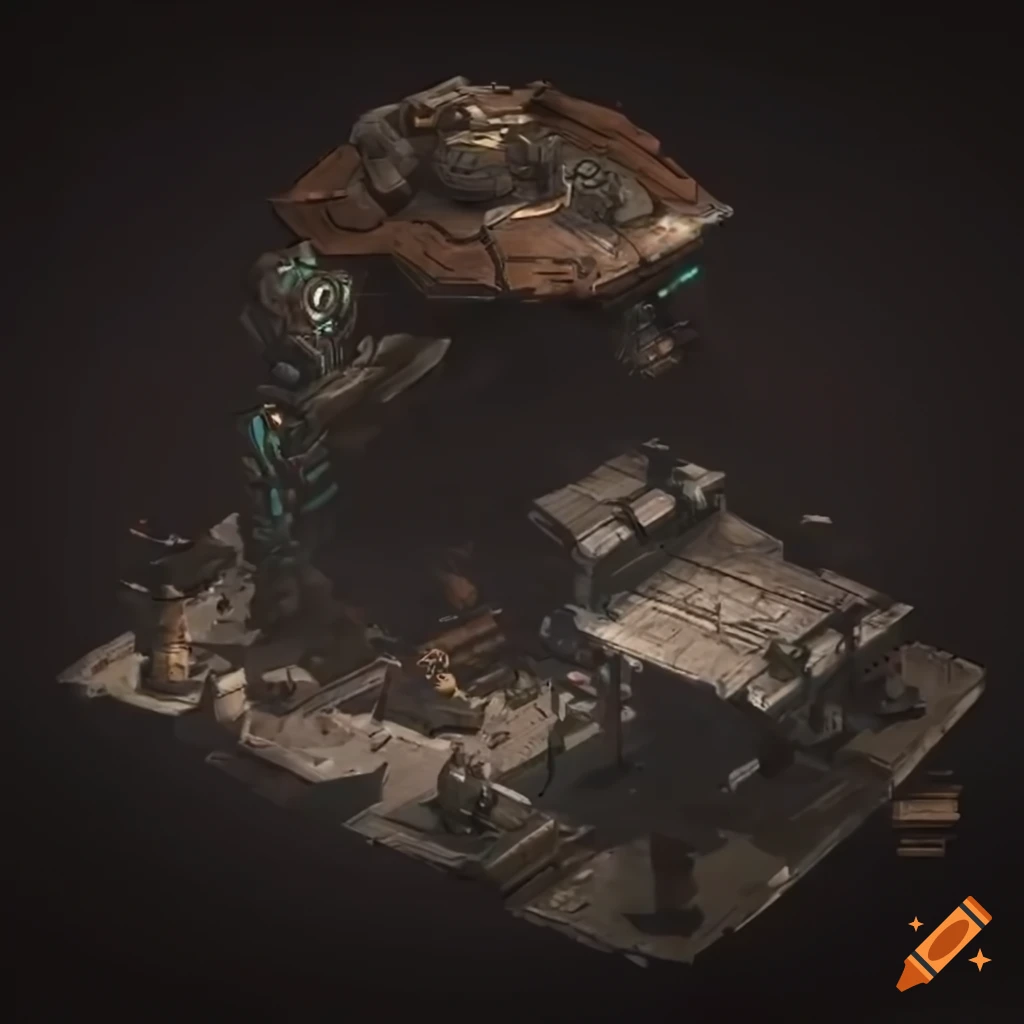 Stylized turret weapon on Craiyon