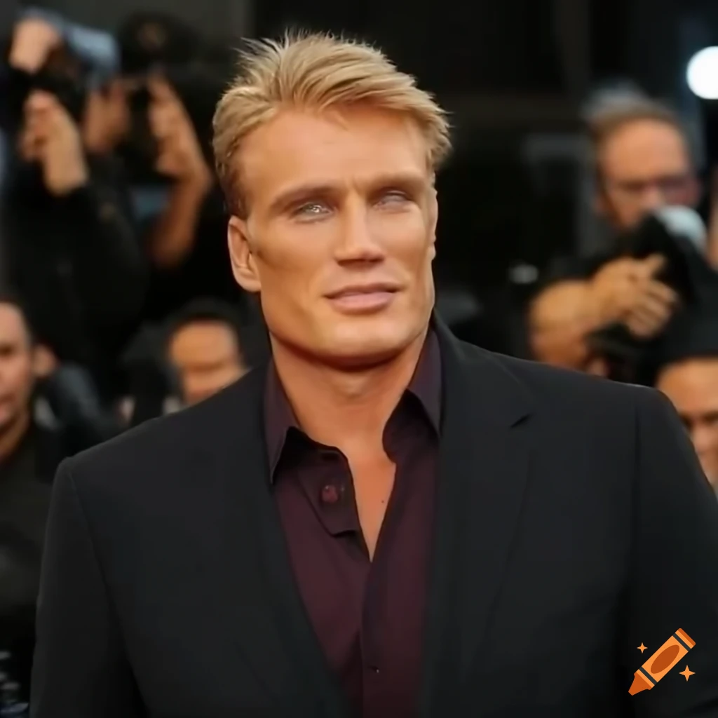 Image of dolph lundgren with long blond hair and unique fashion style ...