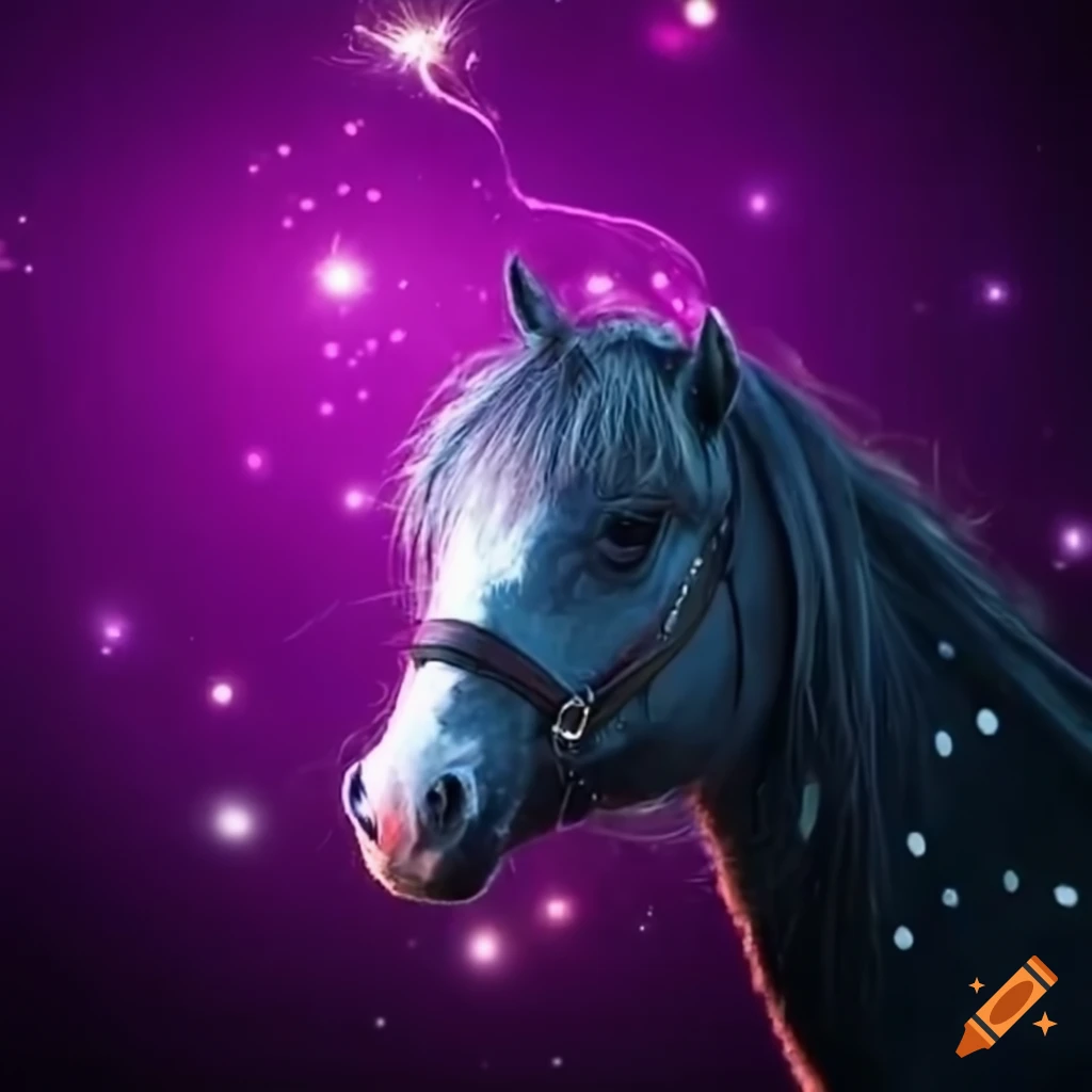 Image of a magical flying pony with shooting stars on Craiyon