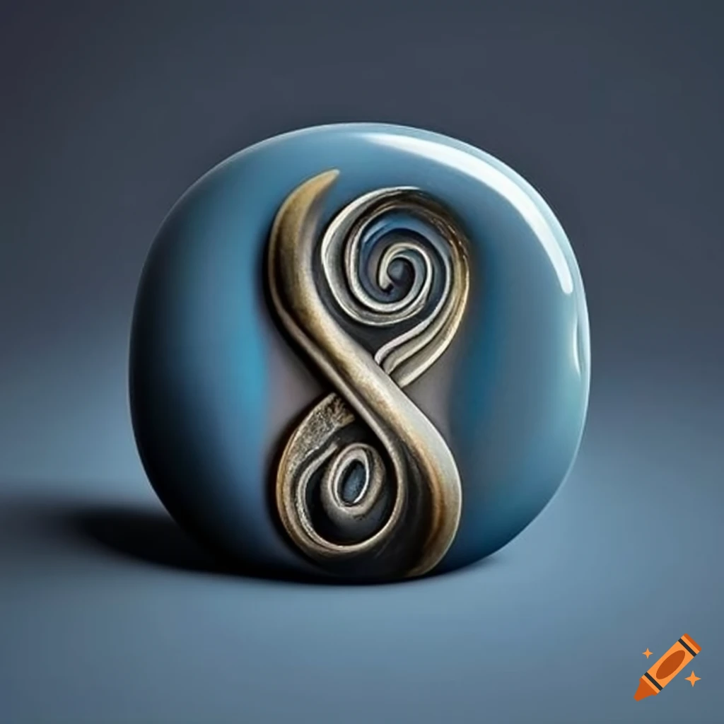 Infinity symbol engraved on worry stone on Craiyon