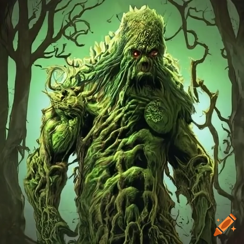 Artwork of a mysterious swamp creature on Craiyon