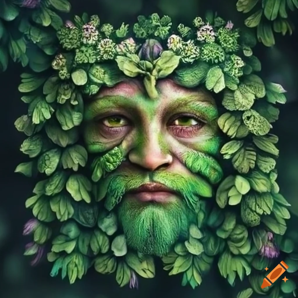 Representation of the green man, spirit of the forest on Craiyon