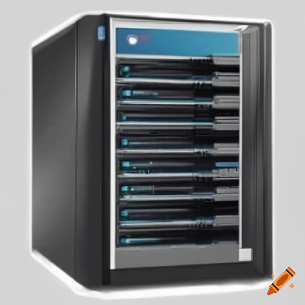 Illustration of a single server in a digital world on Craiyon