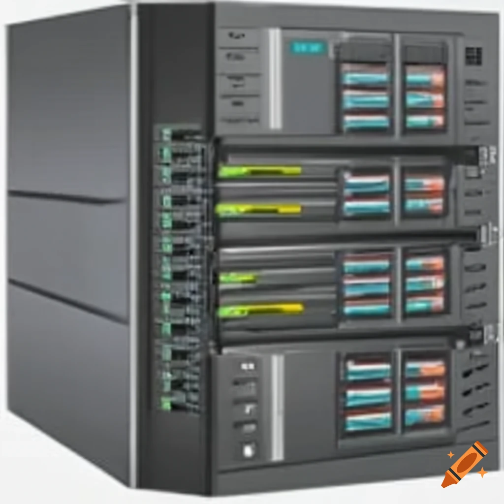 Server room with racks of network equipment