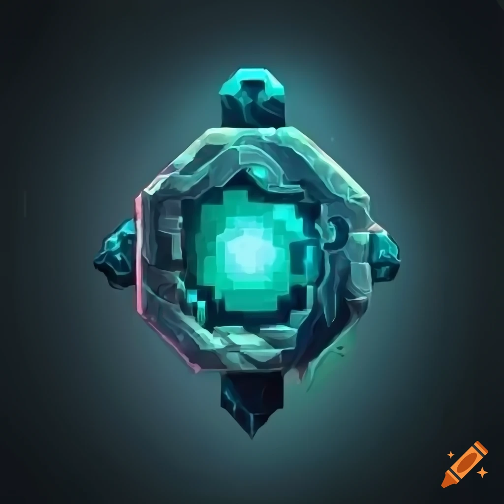 Legendary golden cursor with blue and green gems in starcraft style on ...